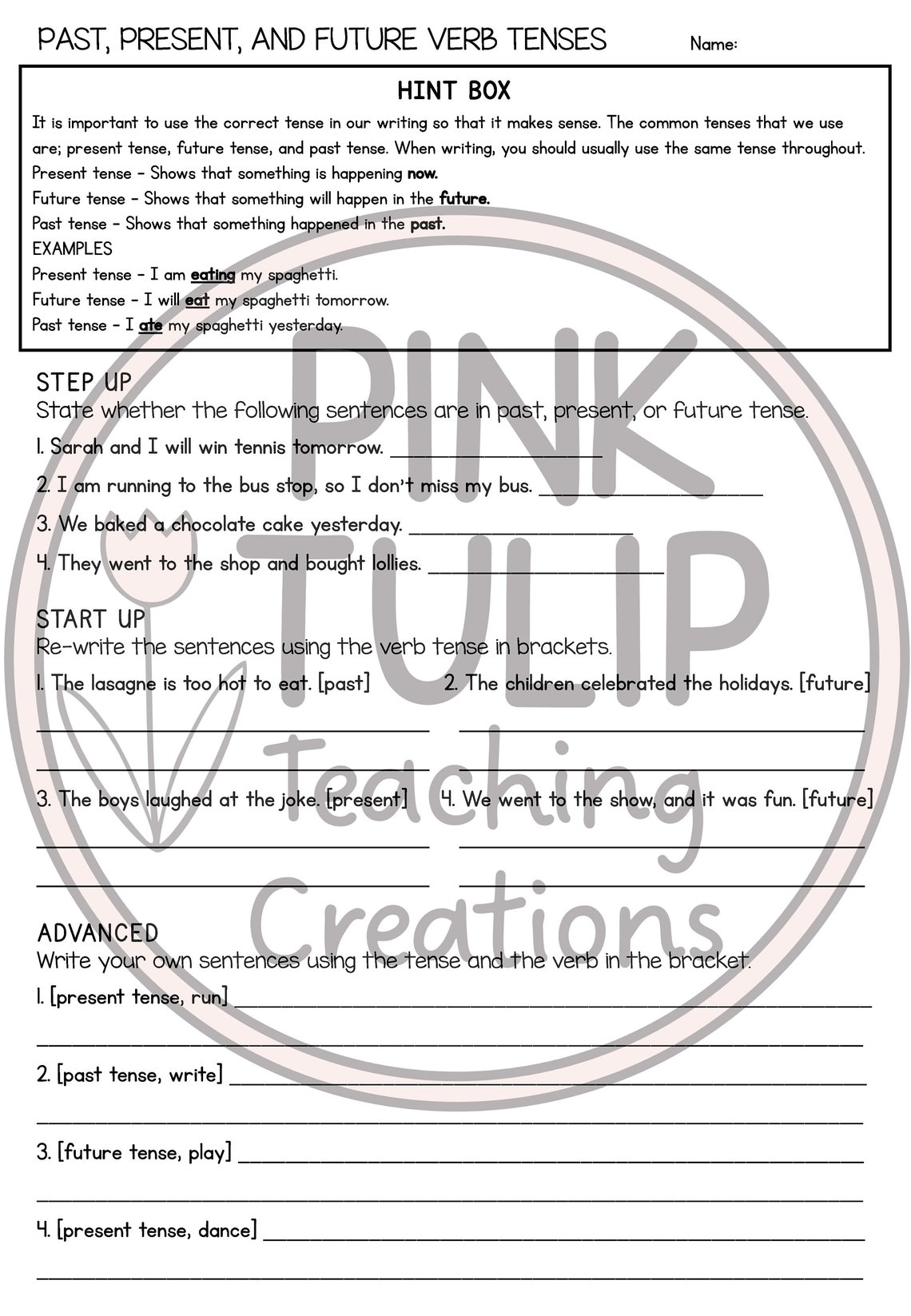 Grammar Worksheet Pack - Etsy