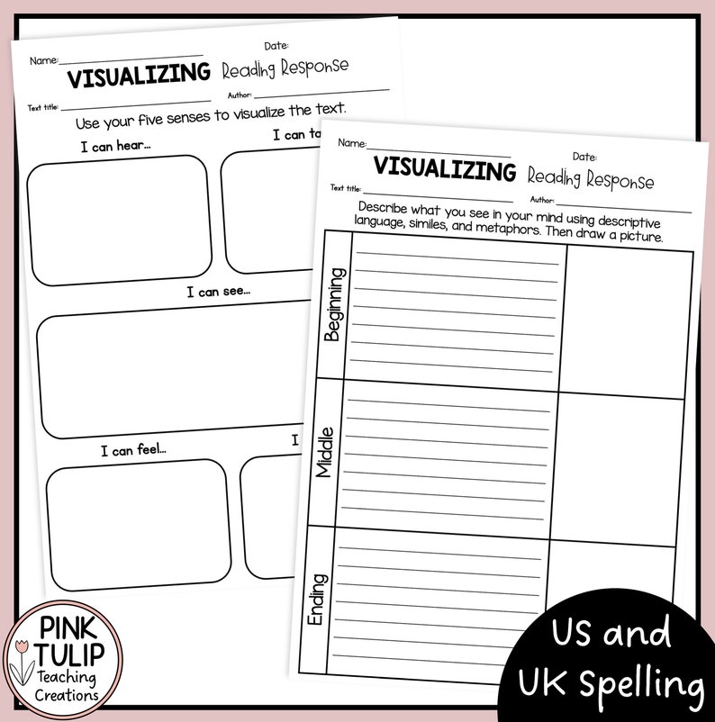 Visualizing visualising Reading Response Pack Templates - Etsy