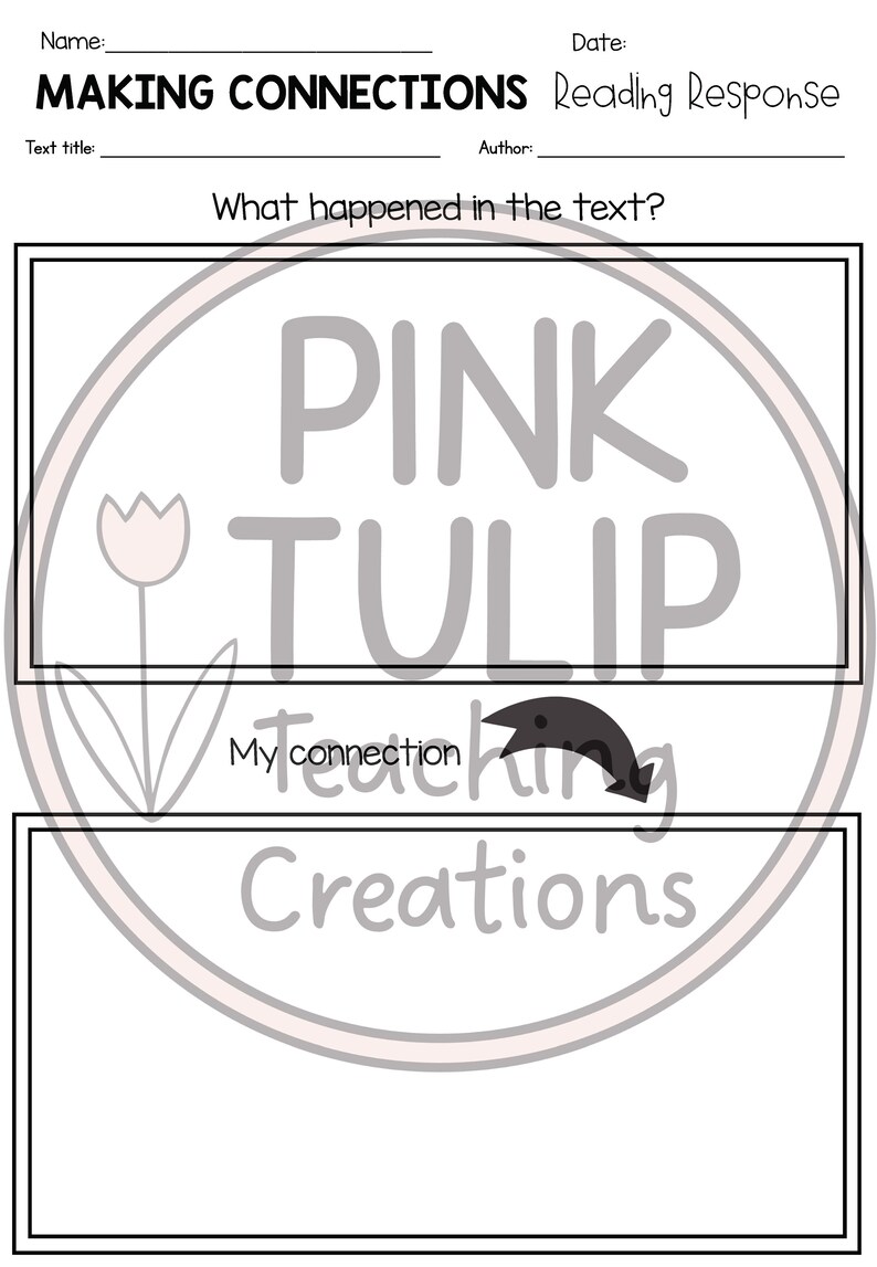 Making Connections (connecting) Reading Response Pack - Templates for ...