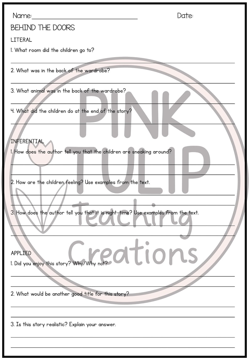 Comprehension Worksheets - Reading Strategies Set #8 - Etsy
