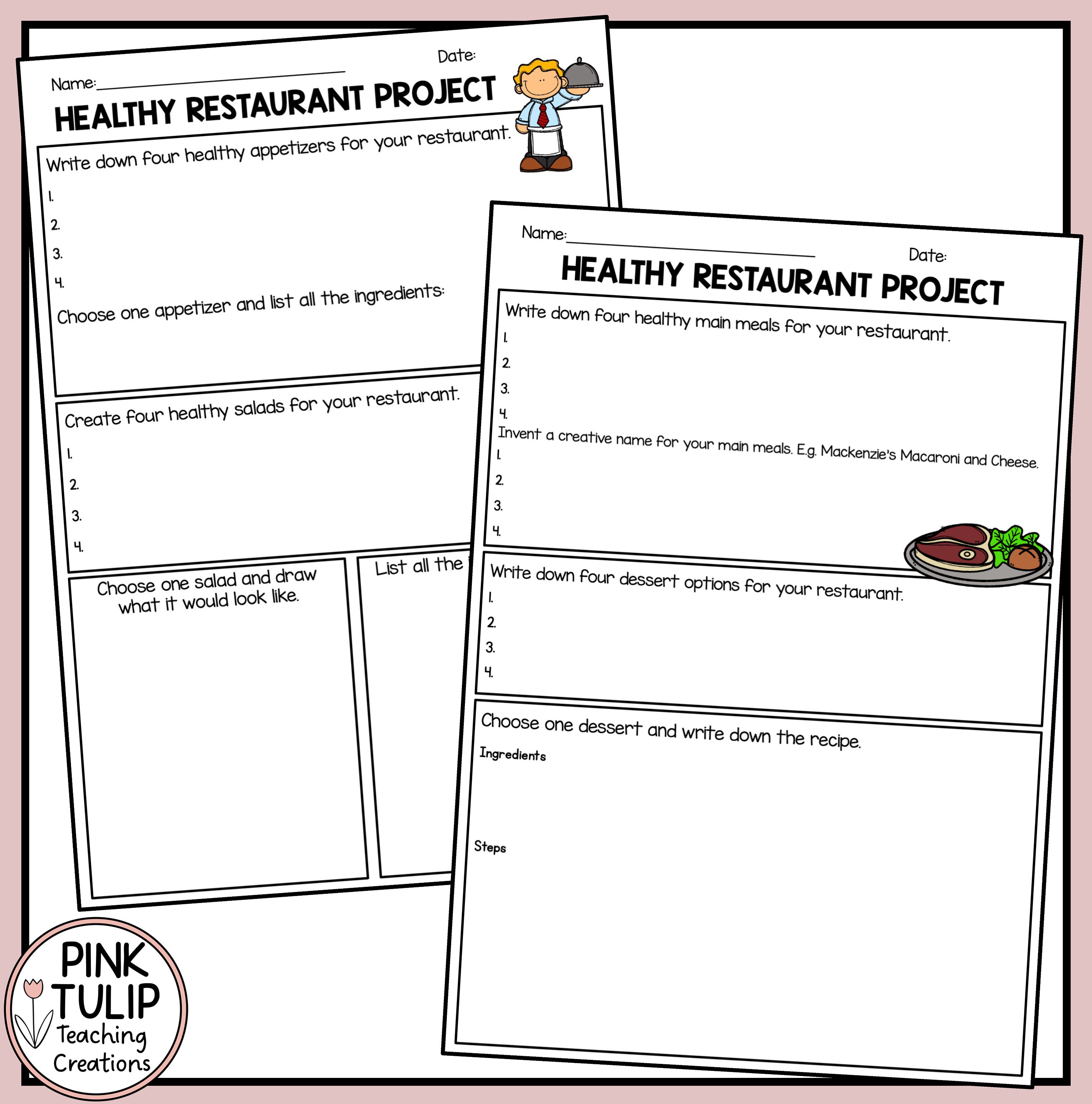 Cross Curriculum Project - Open a Healthy Restaurant - Etsy UK