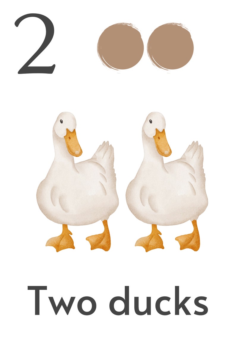 Number Matching Flash Cards Farm Animal Theme - Etsy