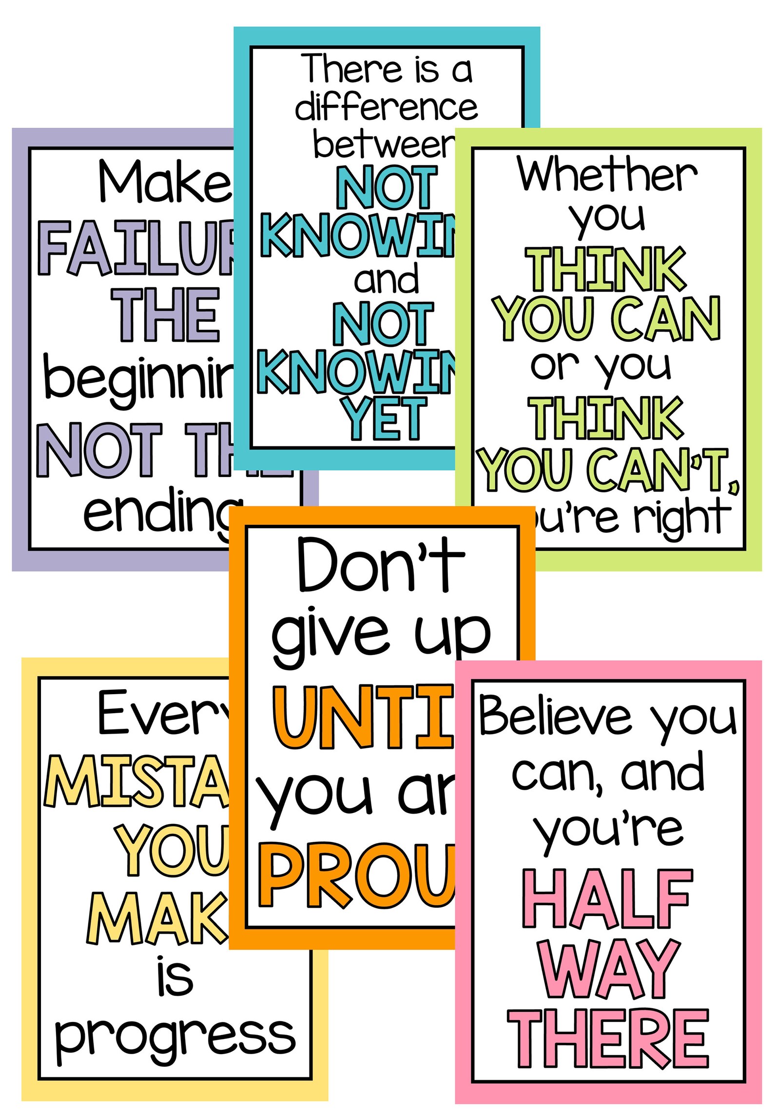 Growth Mindset Poster Set - Classroom Decor - Etsy