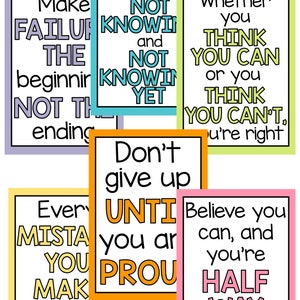 Growth Mindset Poster Set - Classroom Decor - Etsy