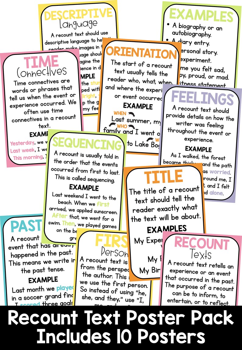 Recount Text - Reading and Writing Bundle - Etsy