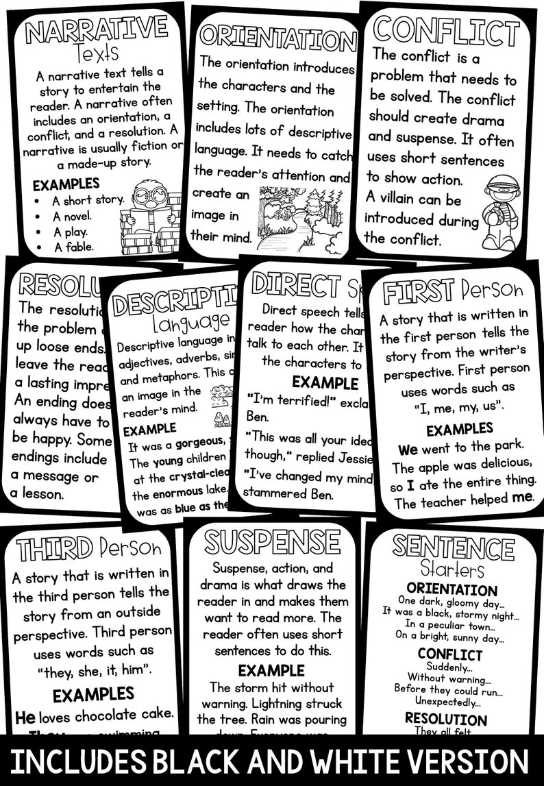 Narrative Text Posters - Classroom Decor - Etsy