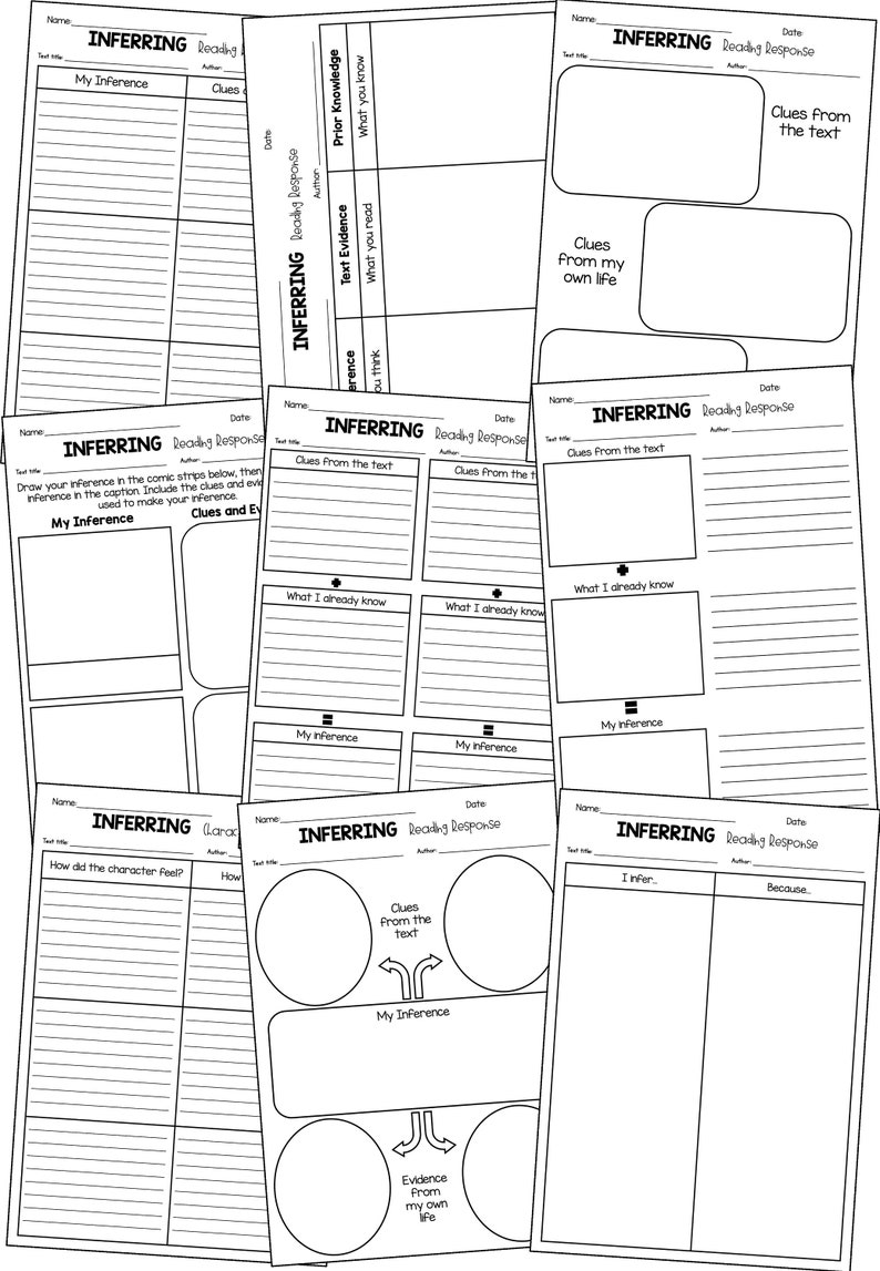 Making Inferences inferring Reading Response Pack Templates for Any ...