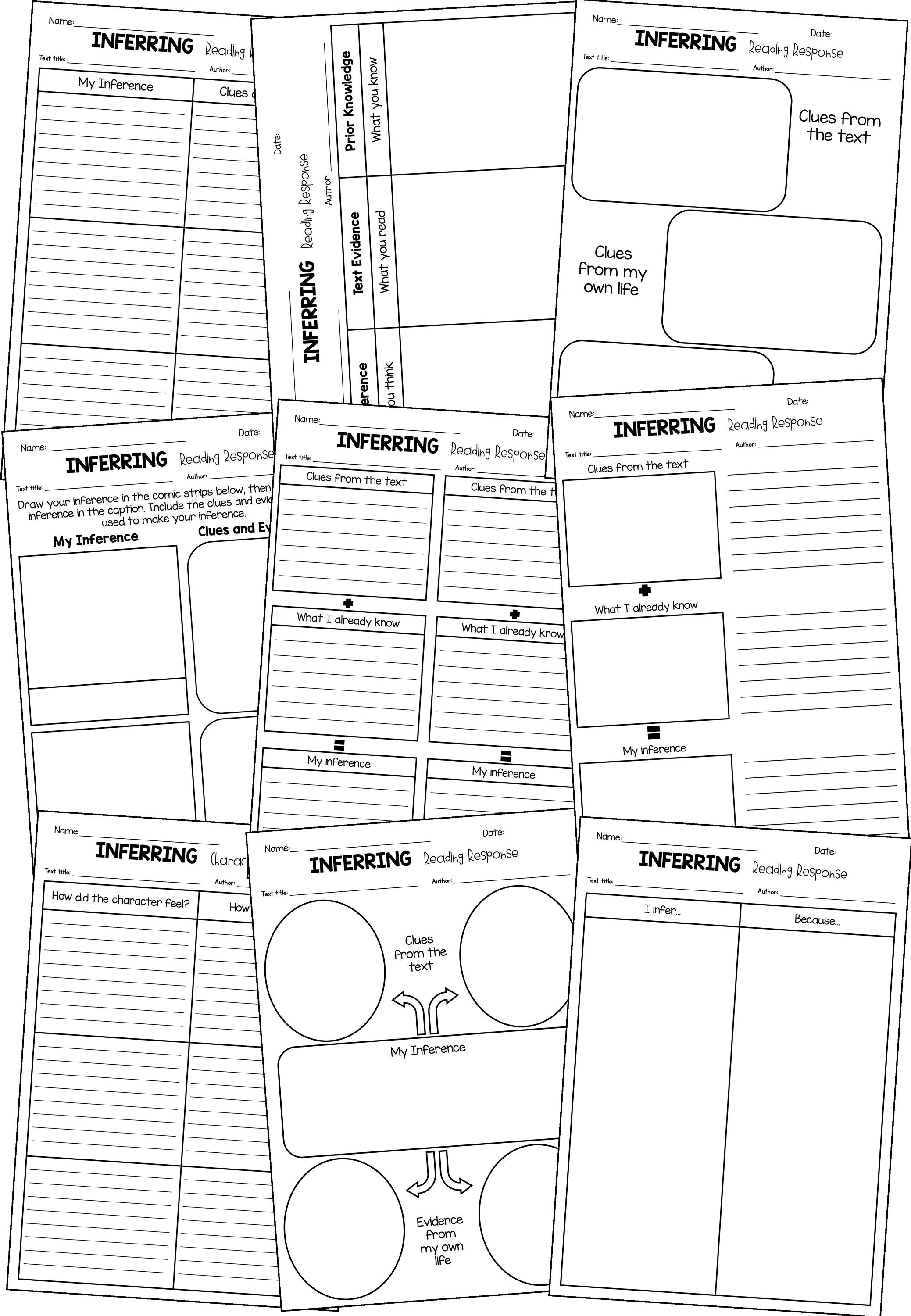 Making Inferences inferring Reading Response Pack Templates for Any ...