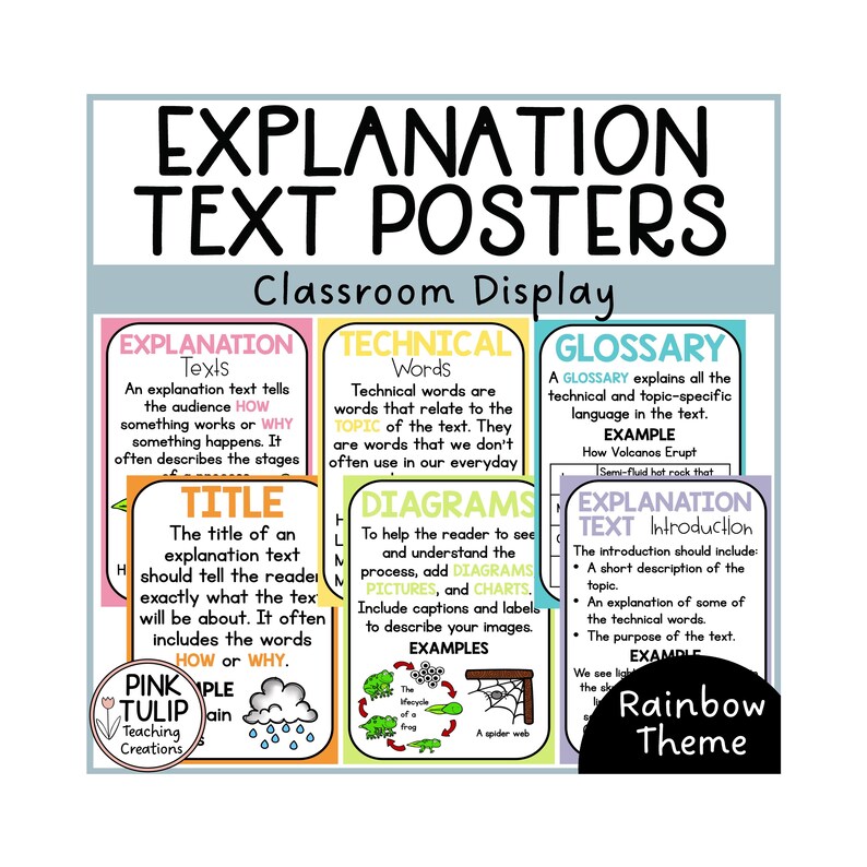 Explanation Text Posters - Classroom Decor - Etsy