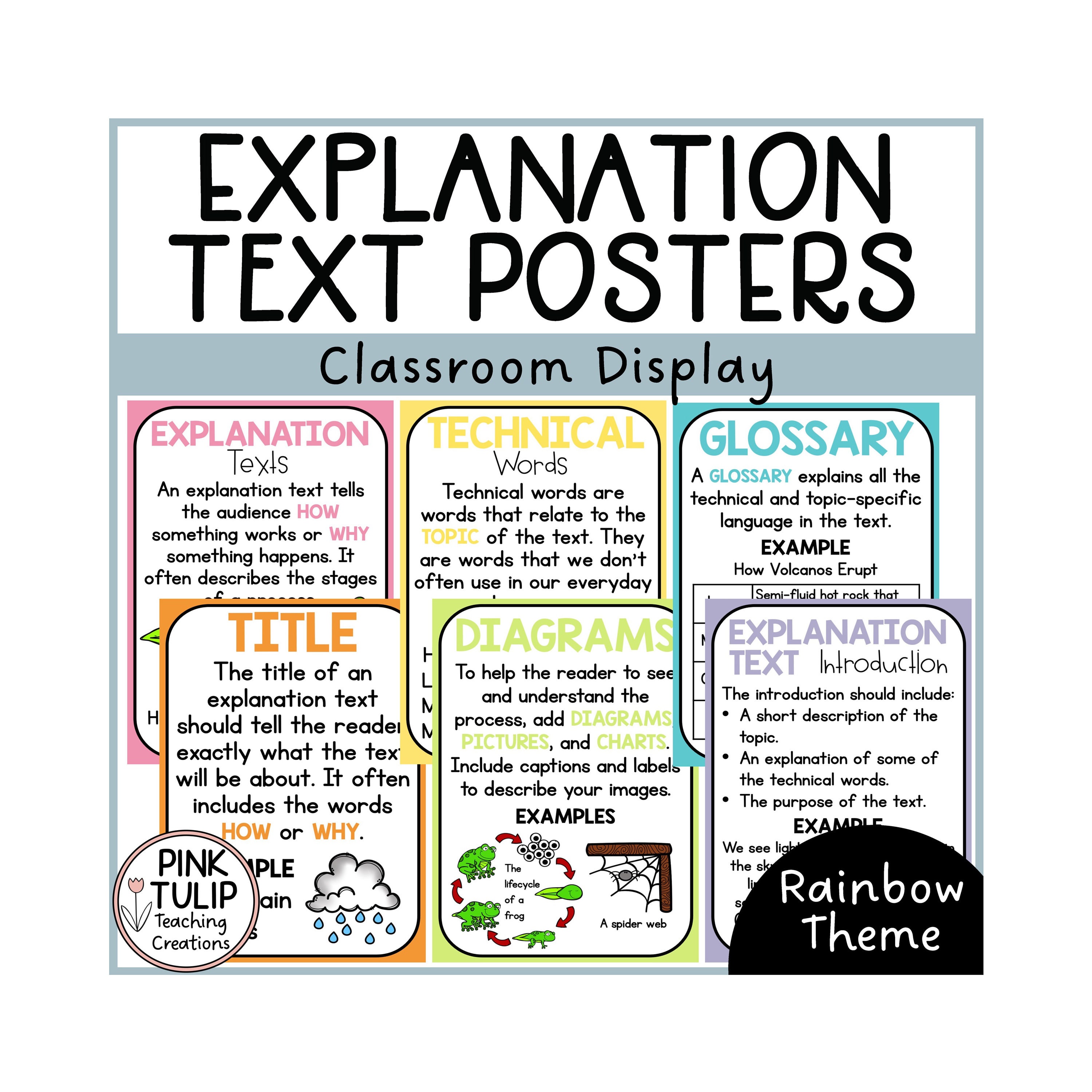Explanation Text Posters - Classroom Decor - Etsy