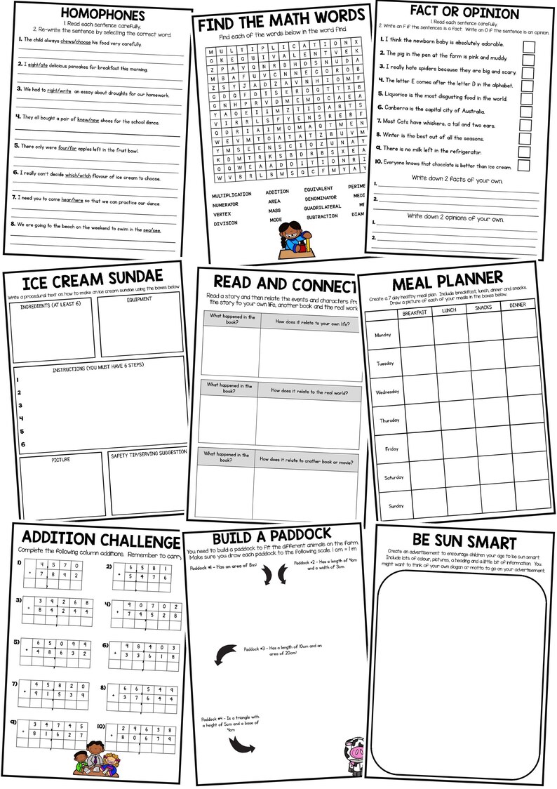 No Prep Early Finisher Worksheet Pack Great for Substitute Teachers - Etsy