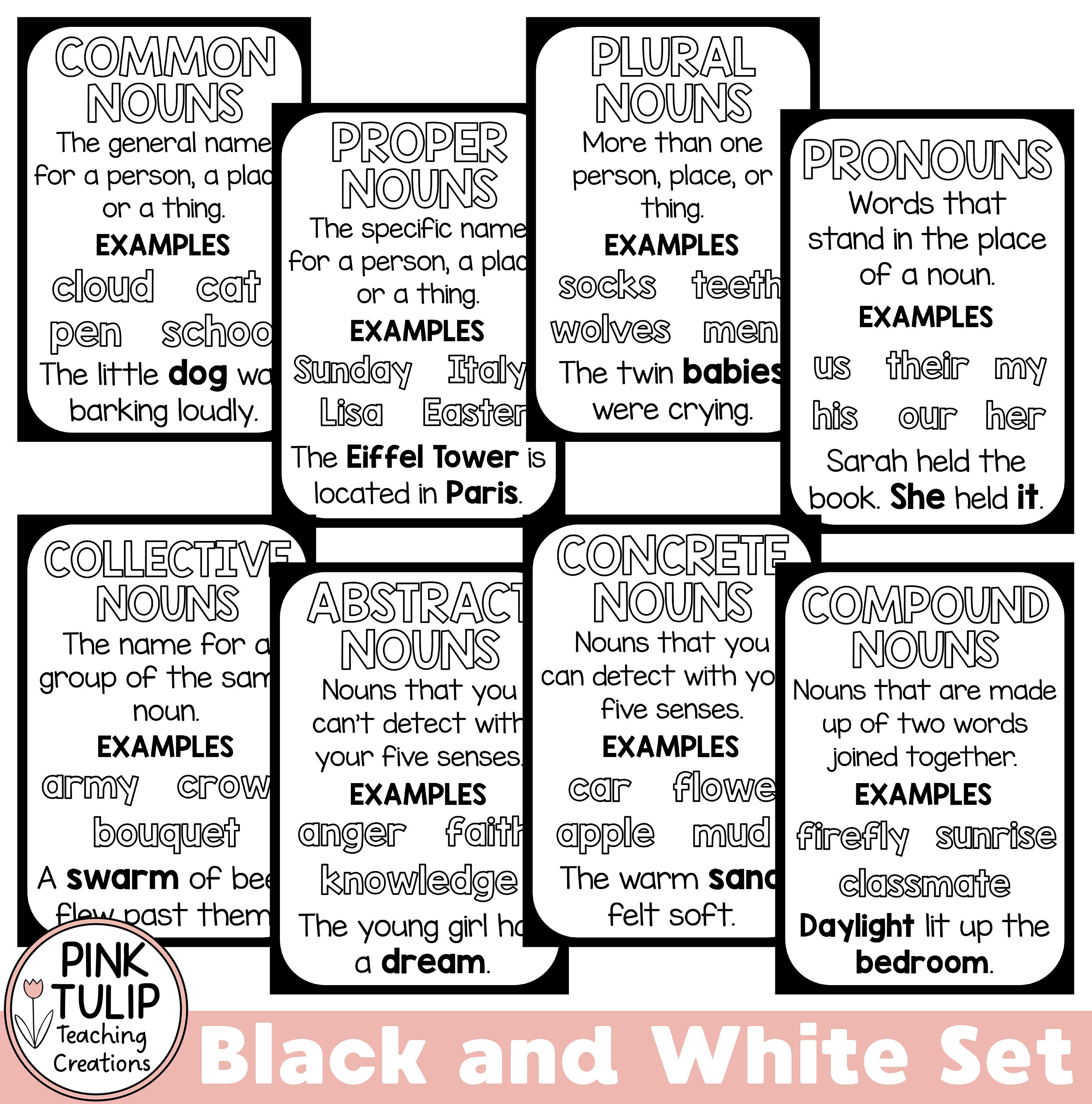 Types of Nouns Posters - Classroom Decor - Etsy