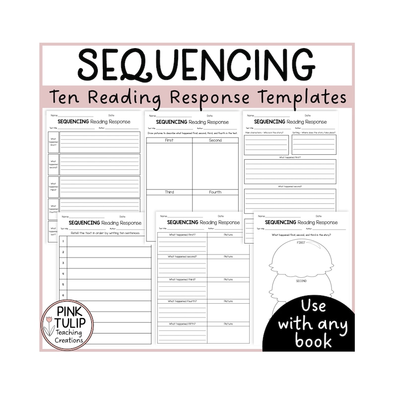 Sequencing Reading Response Package - Templates for Any Book - Etsy