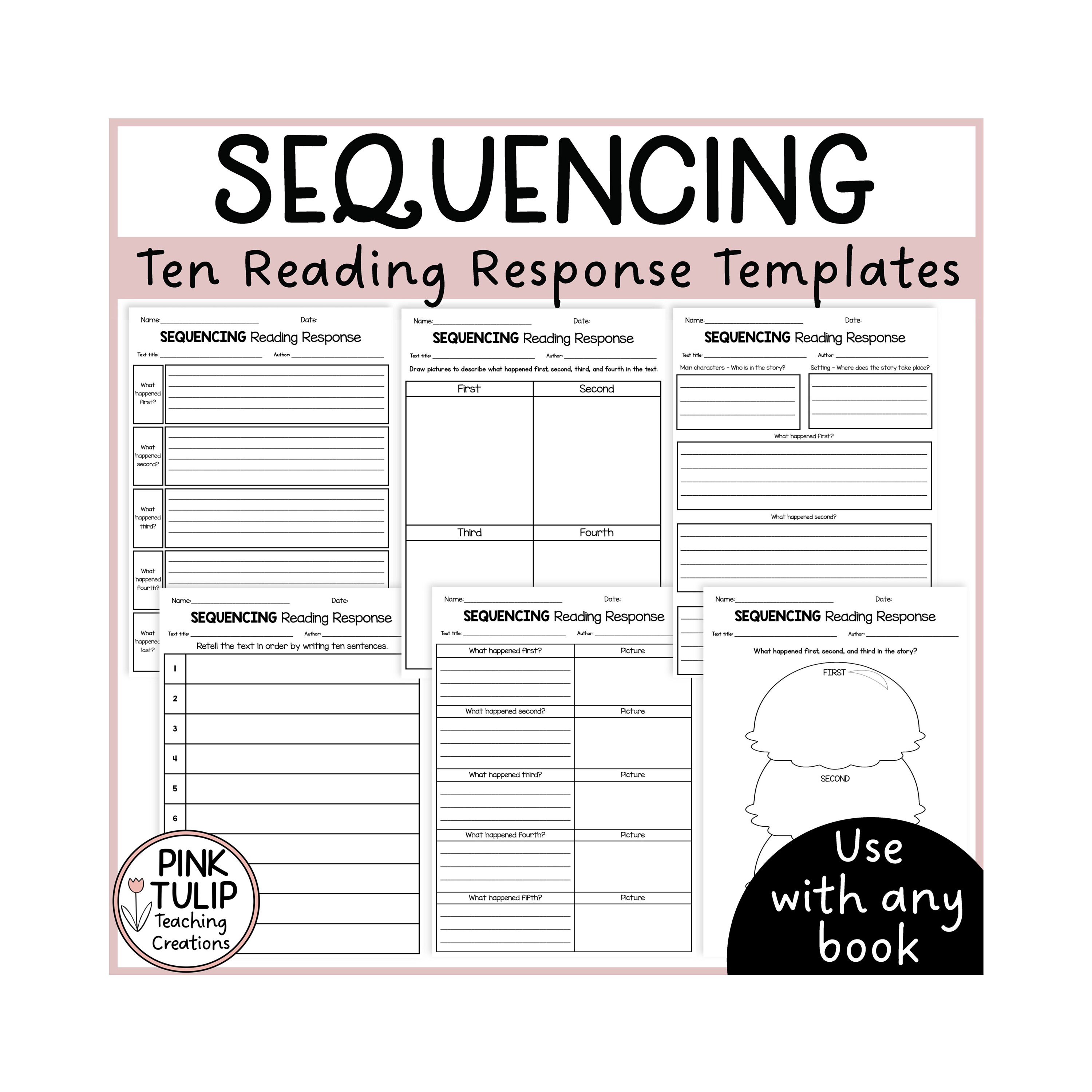 Sequencing Reading Response Package - Templates for Any Book - Etsy