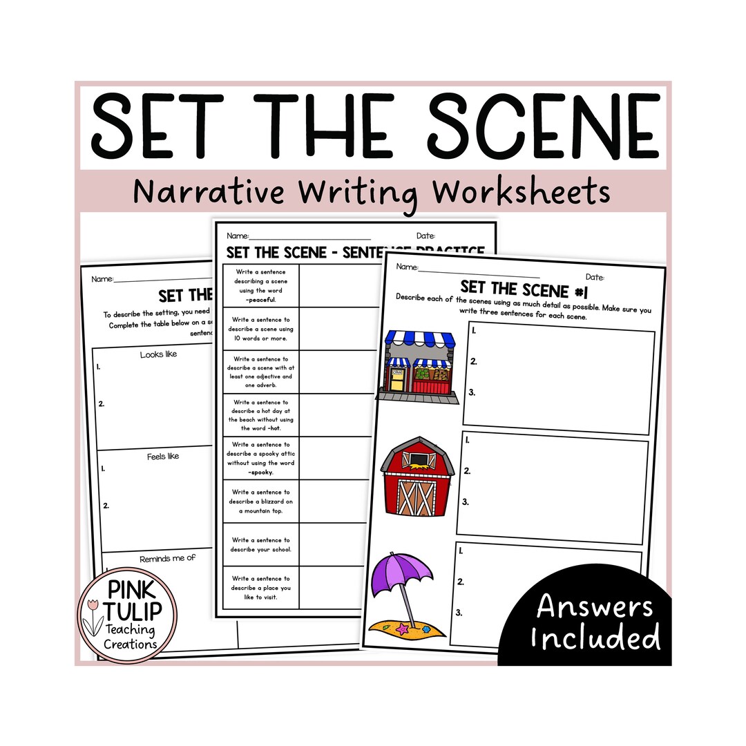 Set the Scene - Narrative Writing Worksheets - Etsy