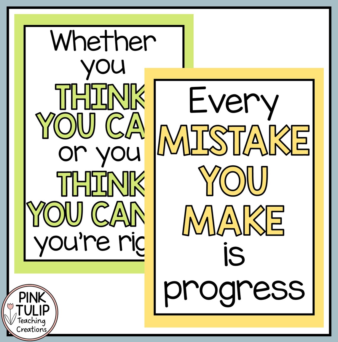 Growth Mindset Poster Set - Classroom Decor - Etsy