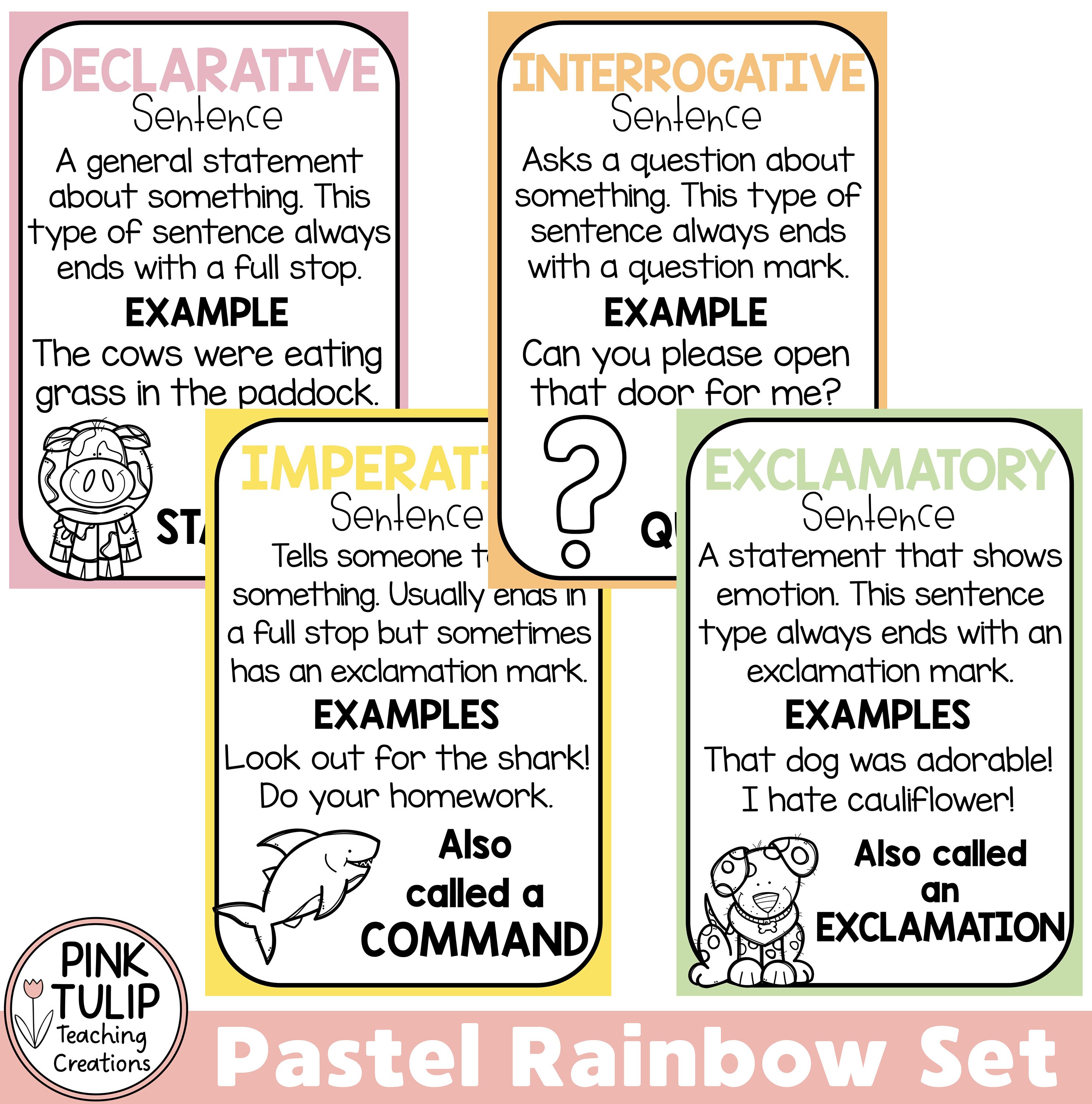 Sentence Types Posters - Classroom Decor - Etsy