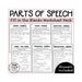 Parts of Speech - Fill the Blanks Worksheets - Etsy