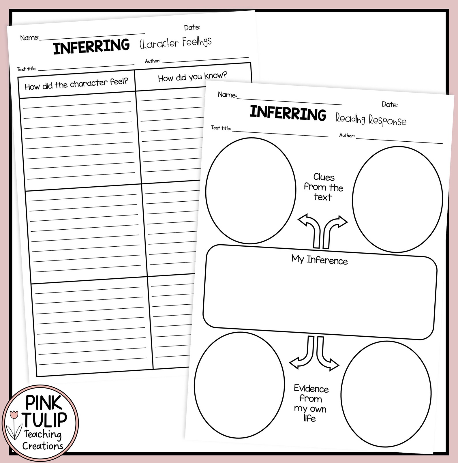 Making Inferences inferring Reading Response Pack Templates for Any ...