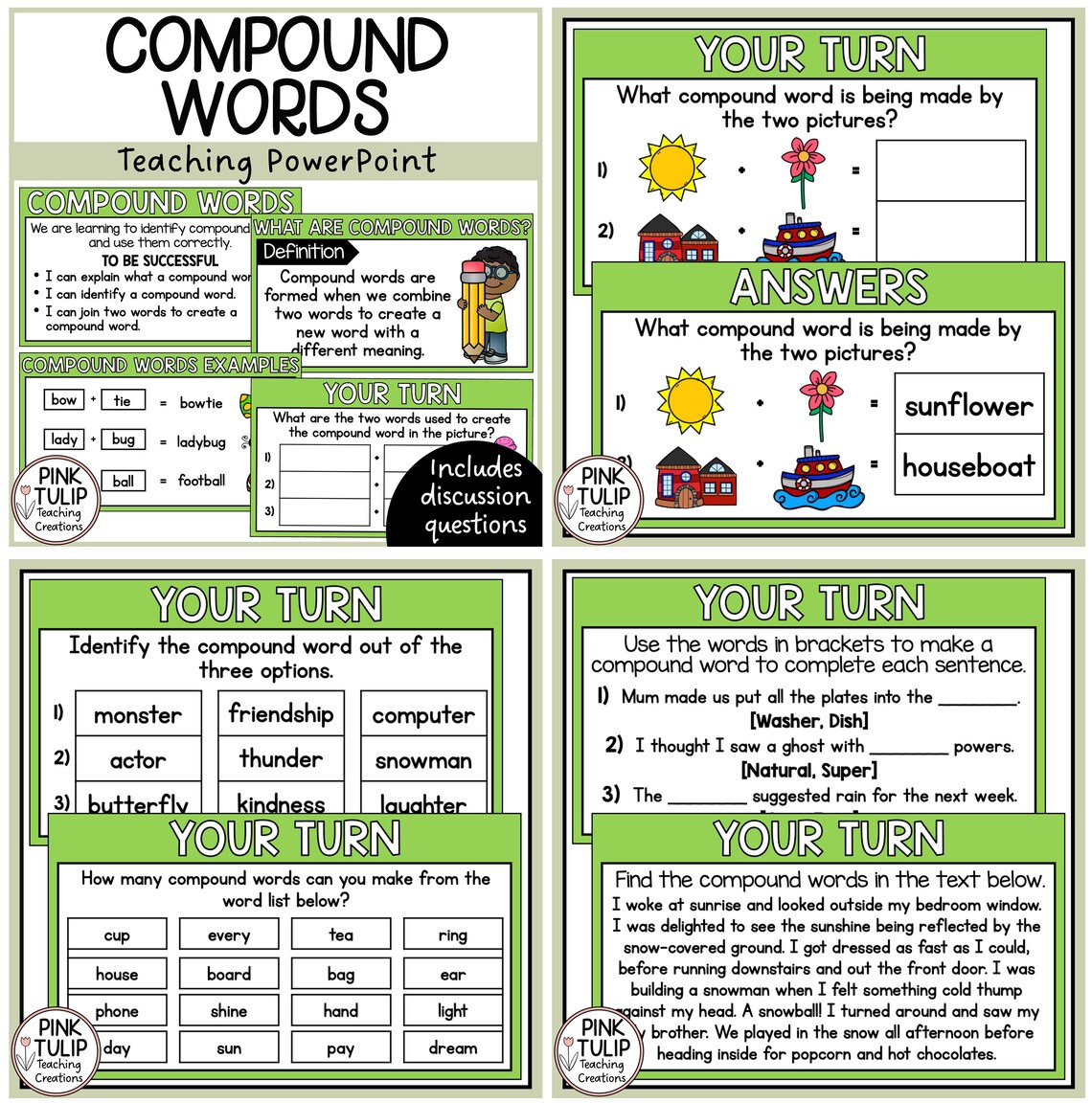 Compound Words Bundle - Worksheet Pack and Guided Teaching Powerpoint ...