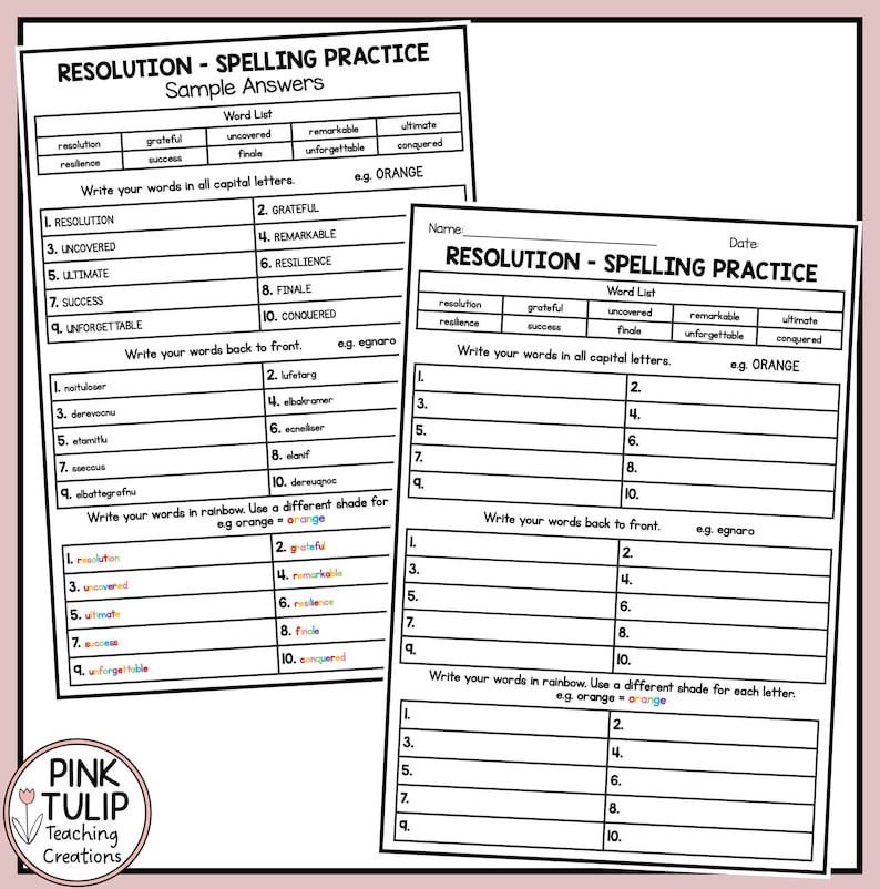 Resolution - Narrative Writing Worksheets - Etsy