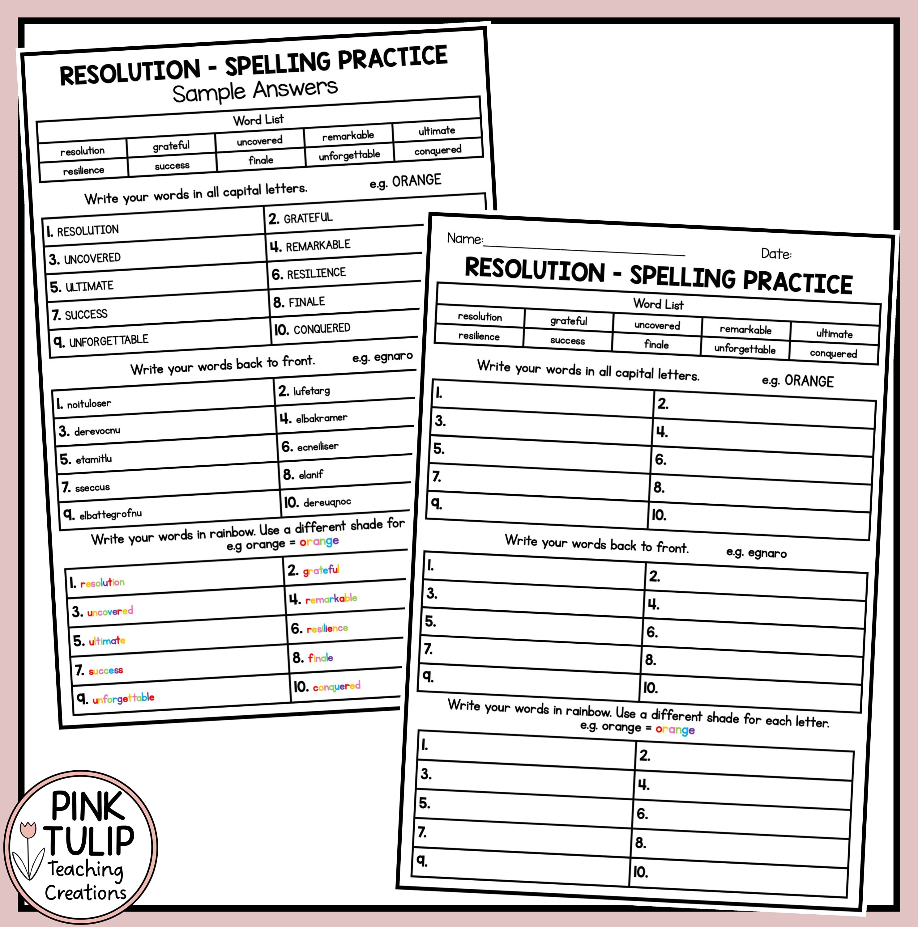 Resolution - Narrative Writing Worksheets - Etsy