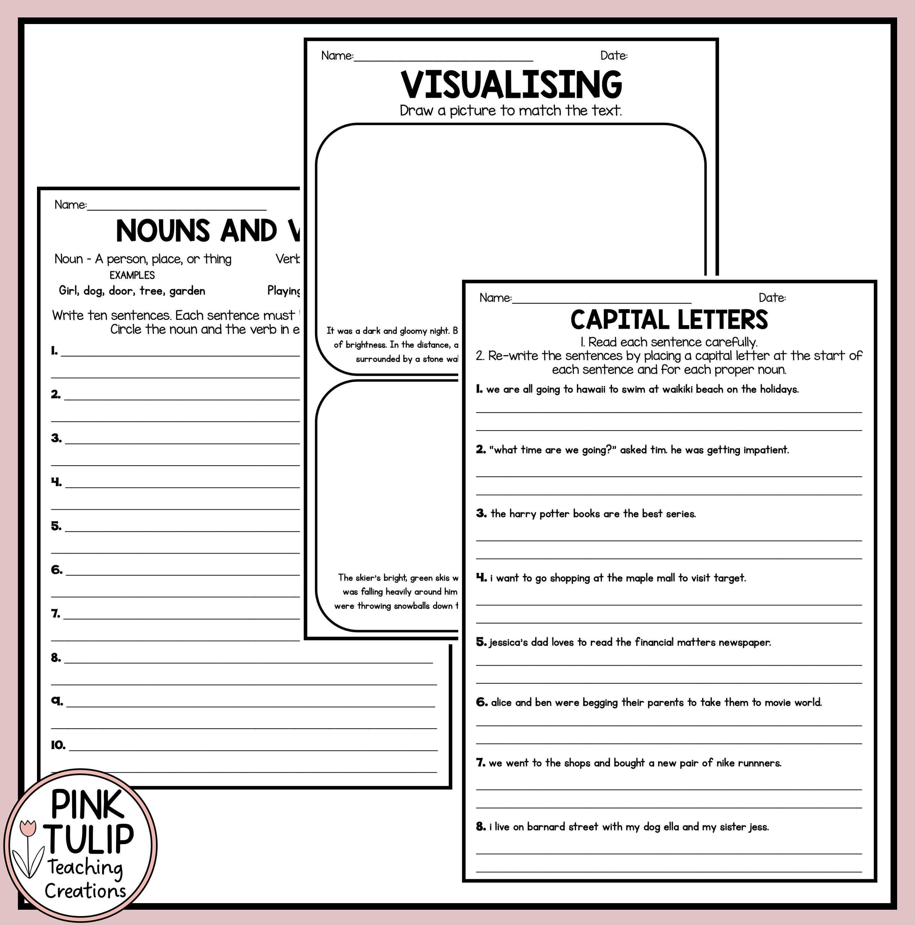 Reading and Grammar Pack - No Prep Printables - Etsy