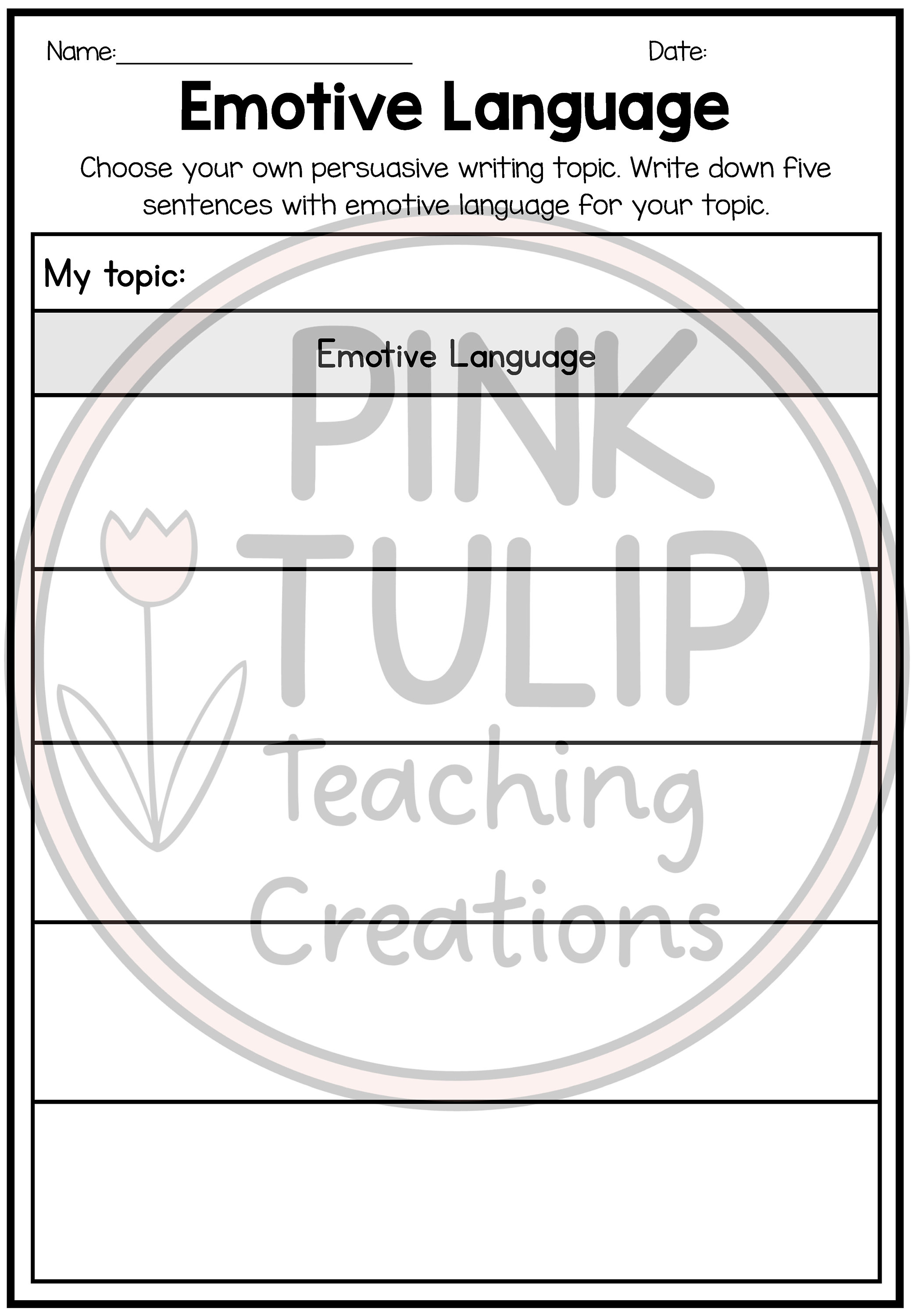 Emotive Language - Persuasive Writing Worksheets - Etsy