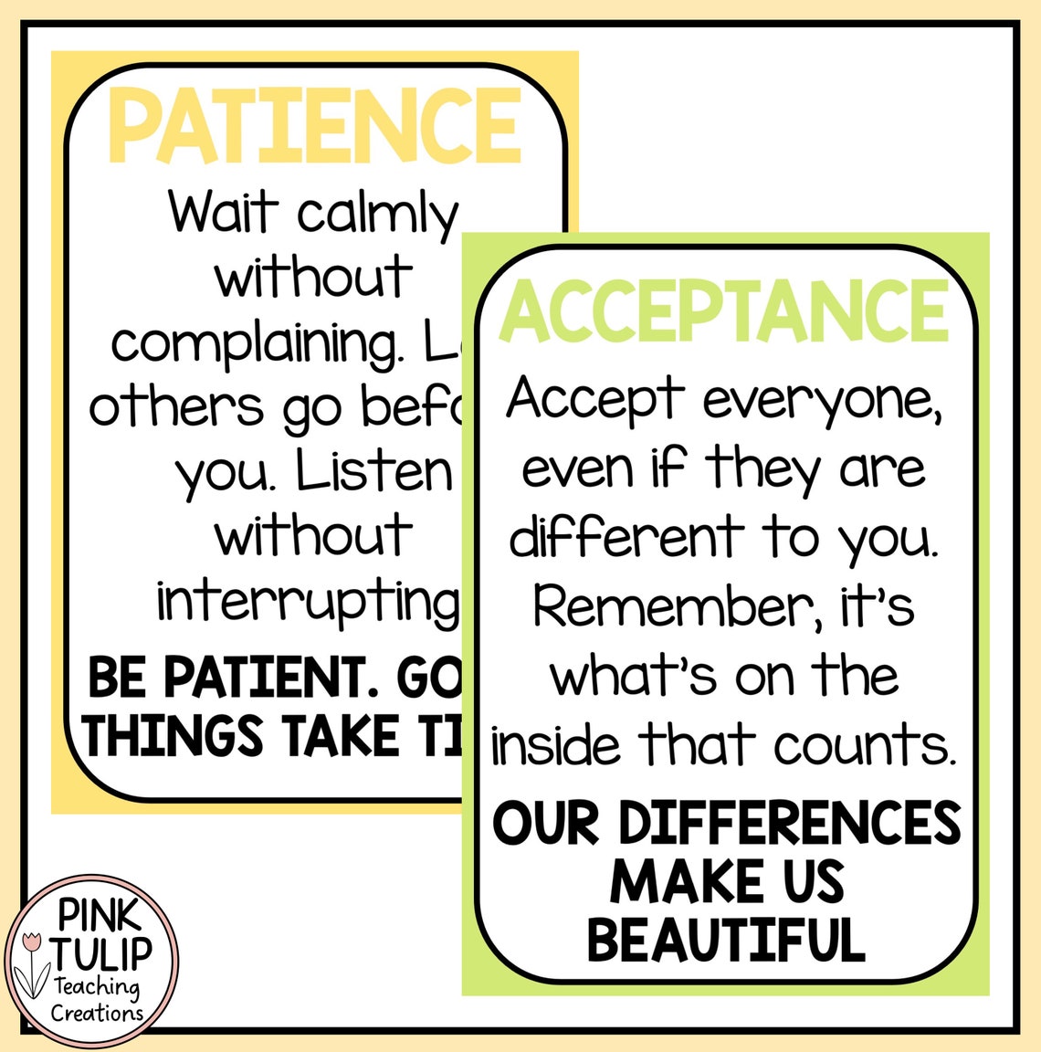 Values Posters - Classroom Decor - Etsy