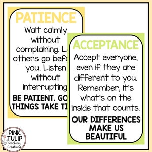 Values Posters - Classroom Decor - Etsy
