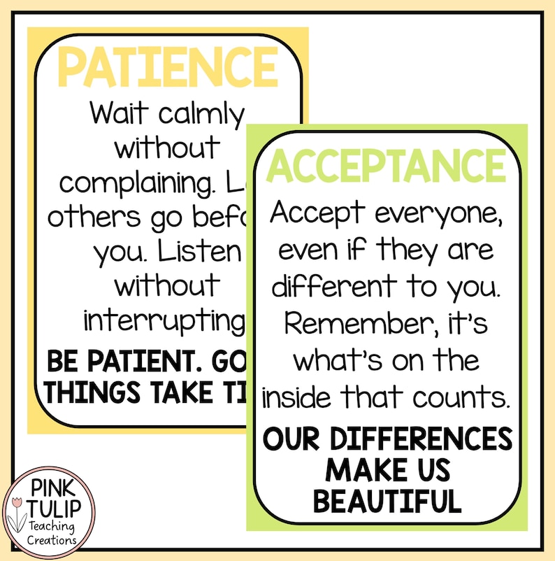Values Posters - Classroom Decor - Etsy