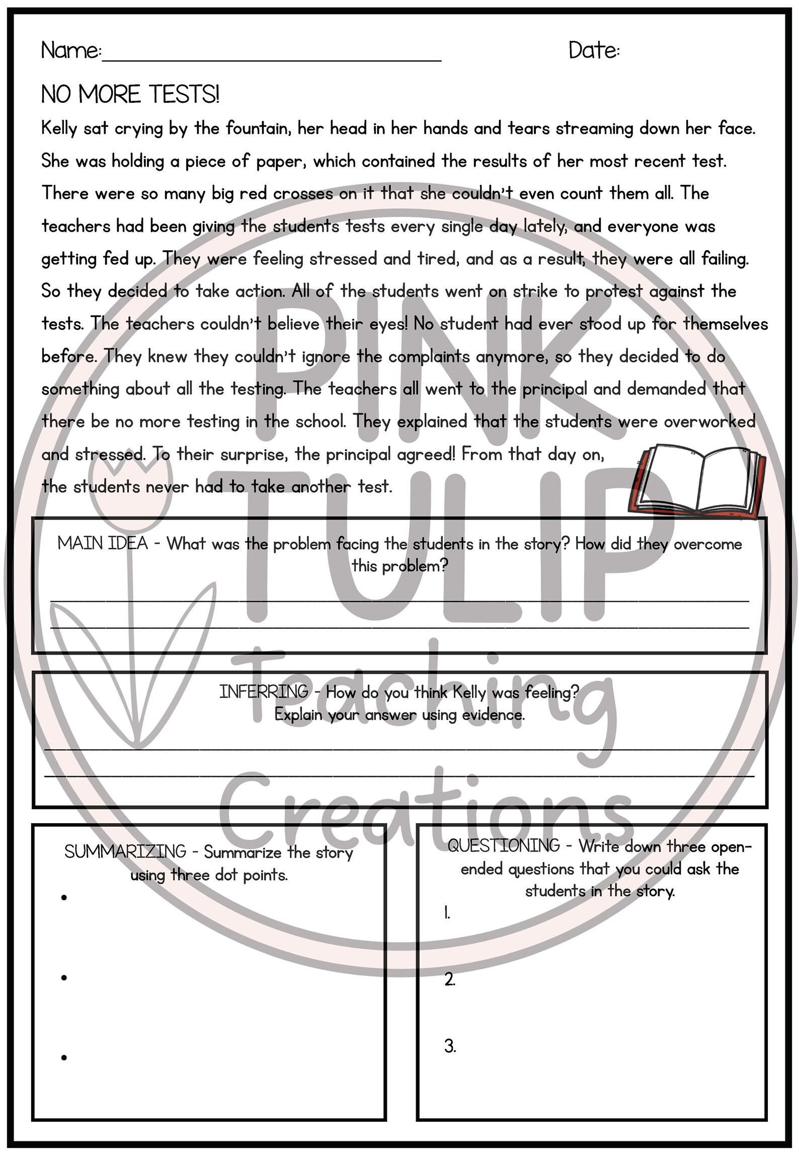 Comprehension Worksheets - Reading Strategies Set #9 - Etsy