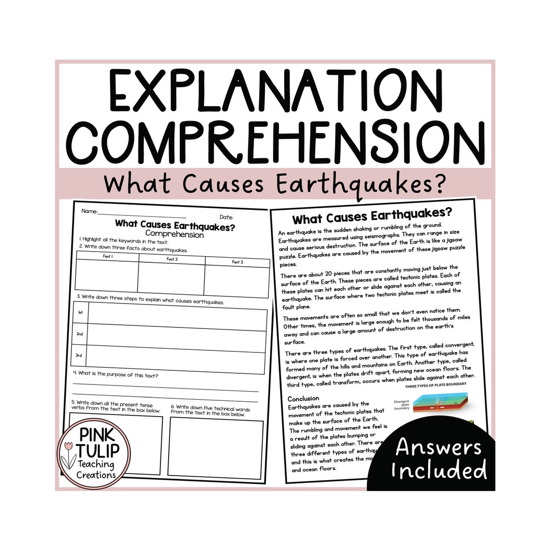 Explanation Text - What Causes Earthquakes? - Etsy