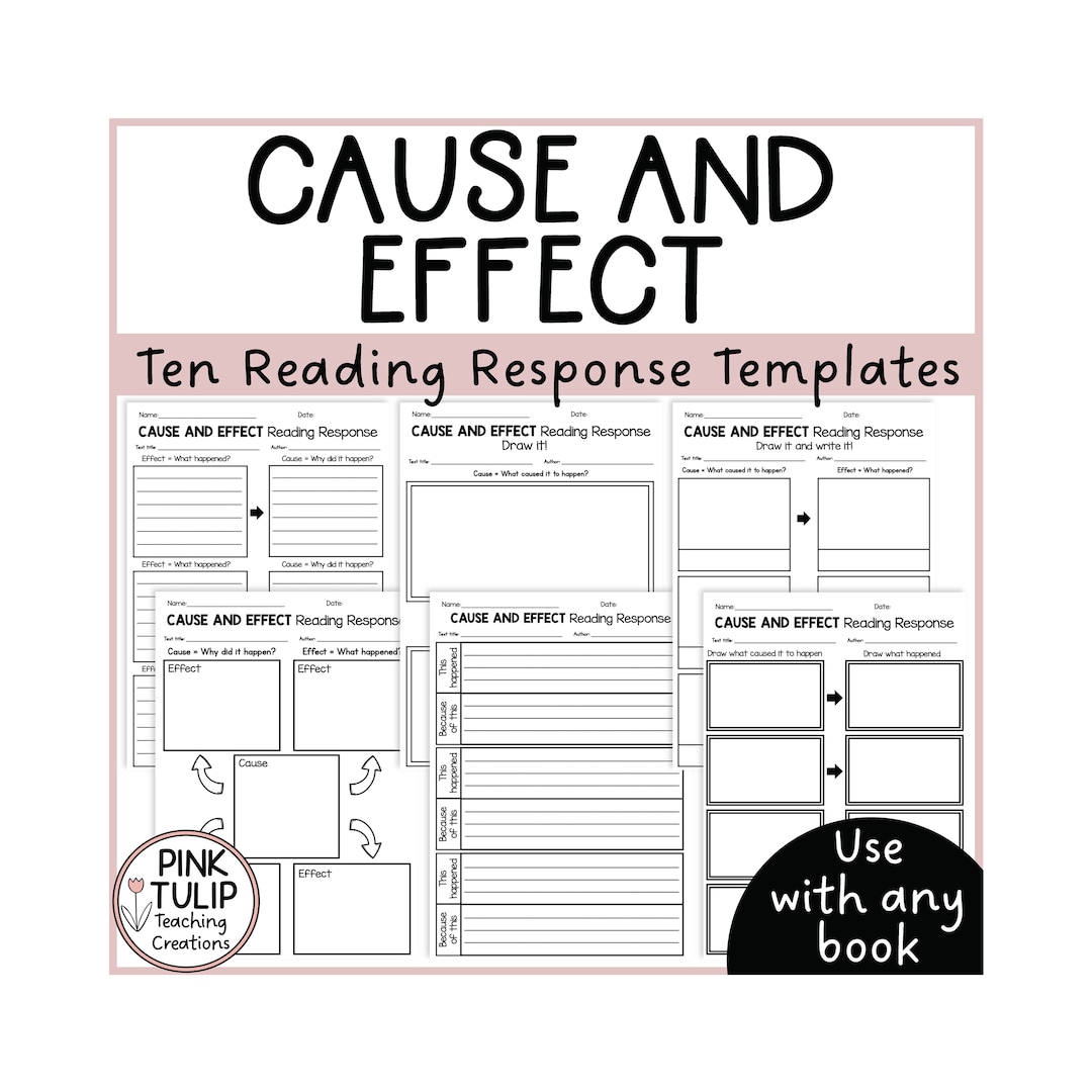 Cause and Effect Reading Response Package - Templates for Any Book - Etsy
