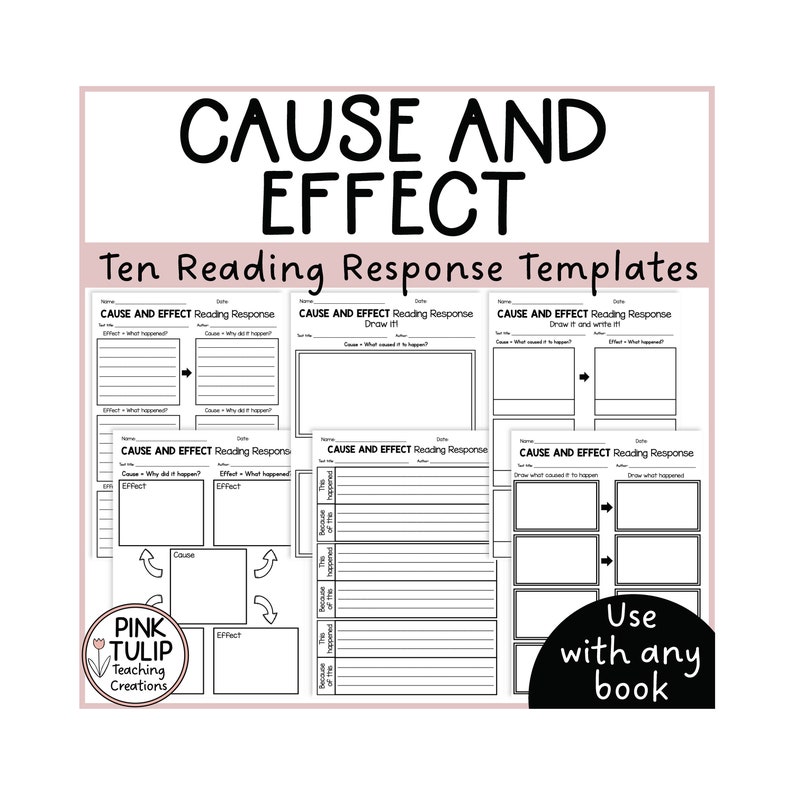 Cause and Effect Reading Response Package Templates for Any Book - Etsy