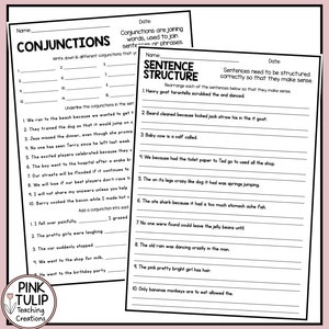 Parts of Speech Grammar Workbook - Etsy