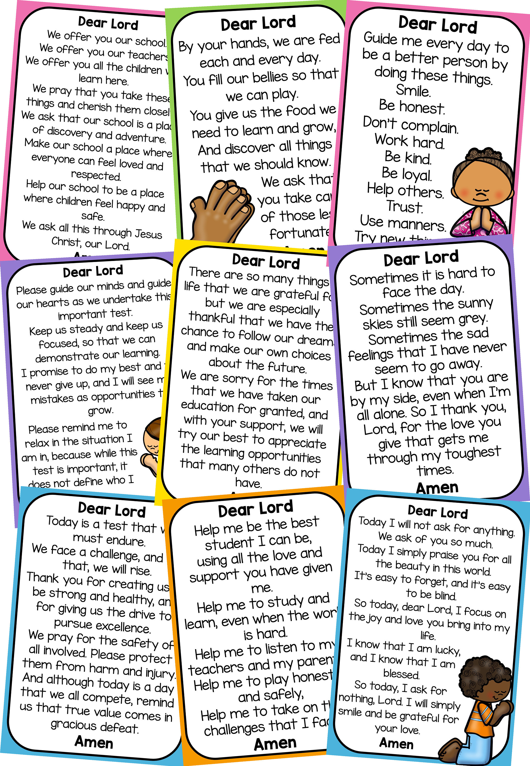 Pack of Beautiful Catholic Classroom Prayers - Etsy