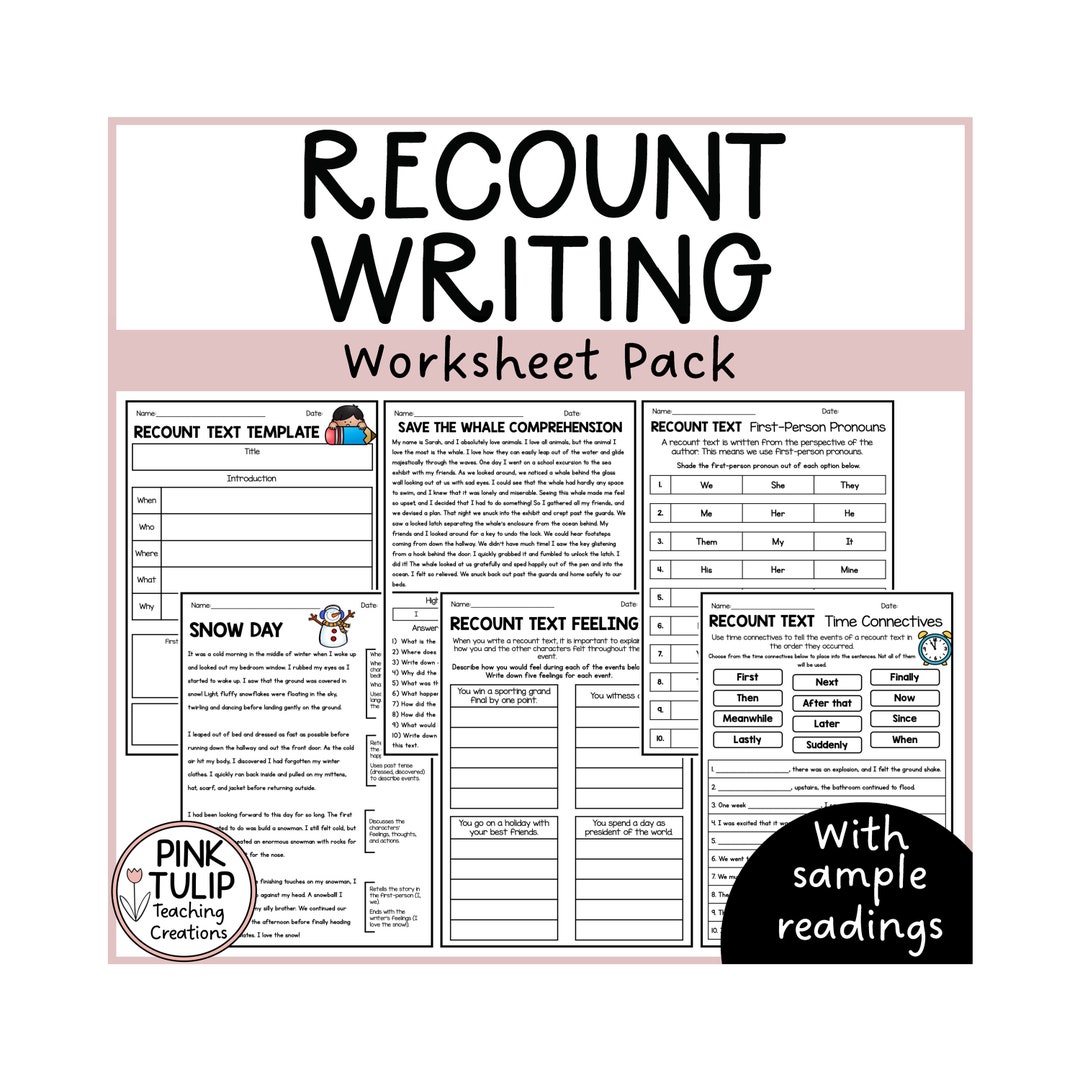 Recount Text Writing Worksheet Pack - No Prep Lesson Ideas - Etsy