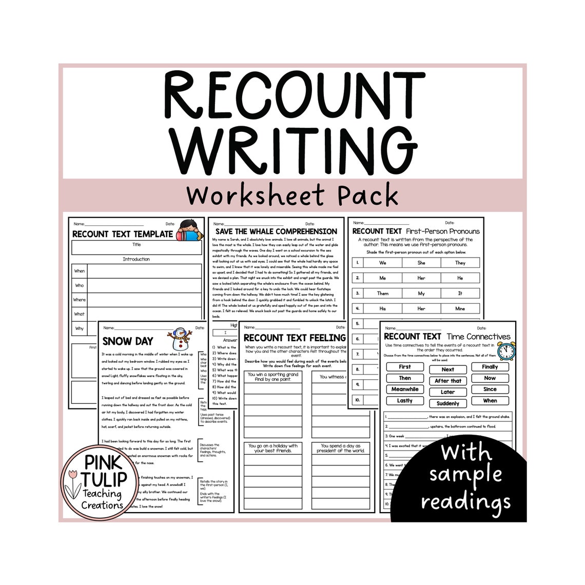 Recount Text Writing Worksheet Pack No Prep Lesson Ideas - Etsy