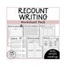 Recount Text Writing Worksheet Pack No Prep Lesson Ideas - Etsy