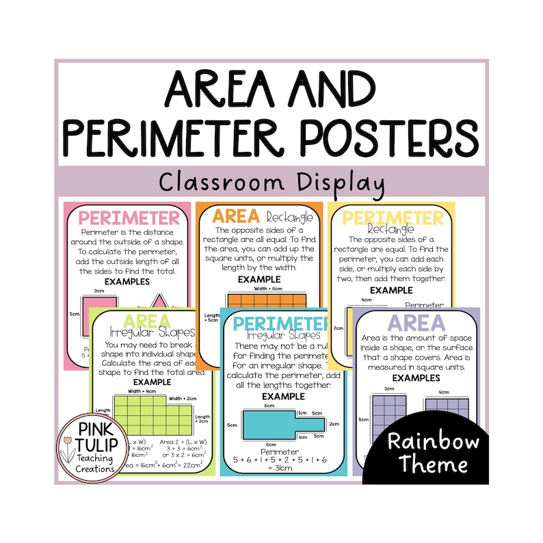 Area and Perimeter Posters - Classroom Decor - Etsy