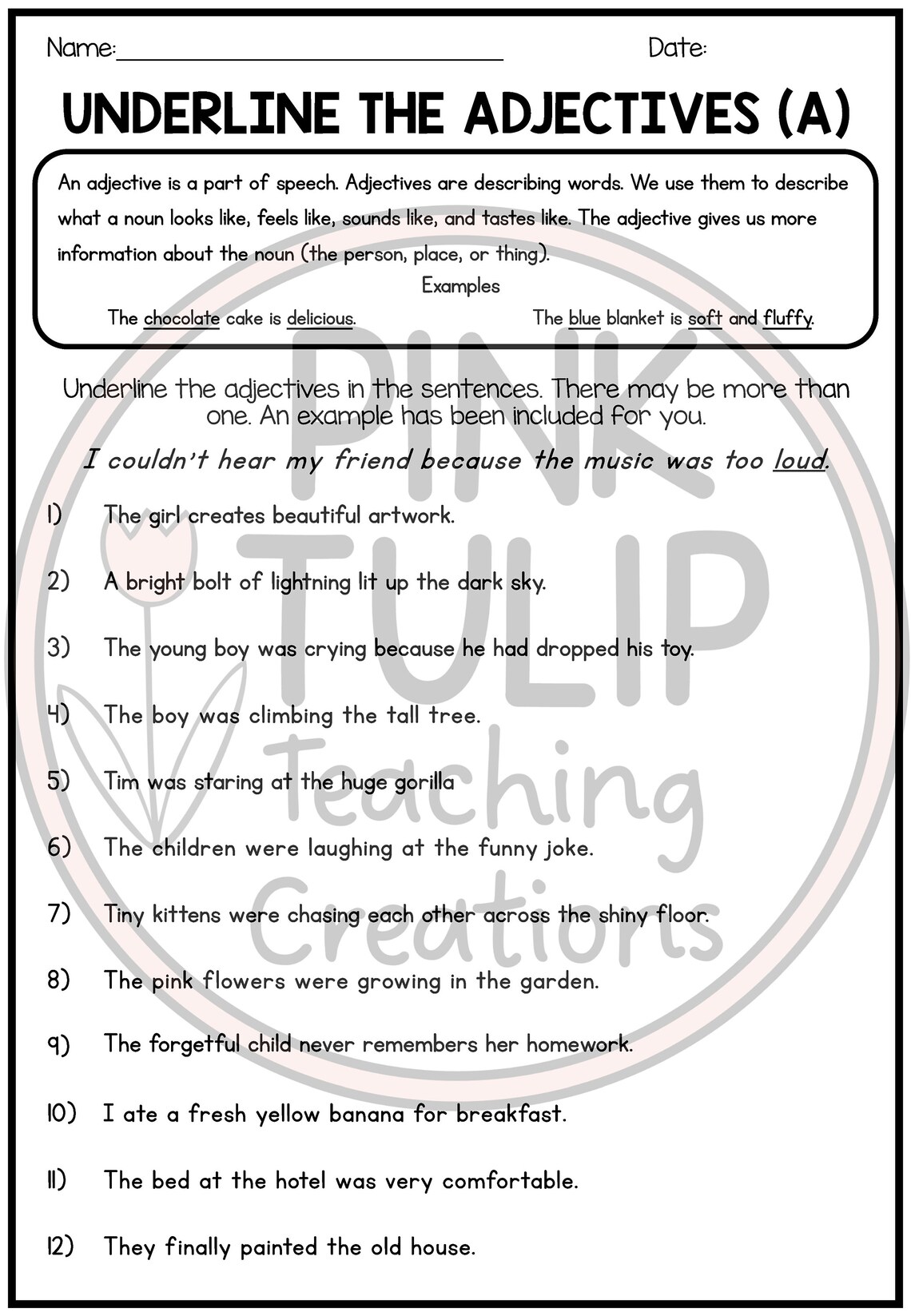 Adjectives Worksheet Pack With Answers - Etsy