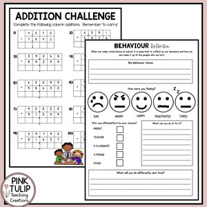 No Prep Early Finisher Worksheet Pack - Great for Substitute Teachers ...