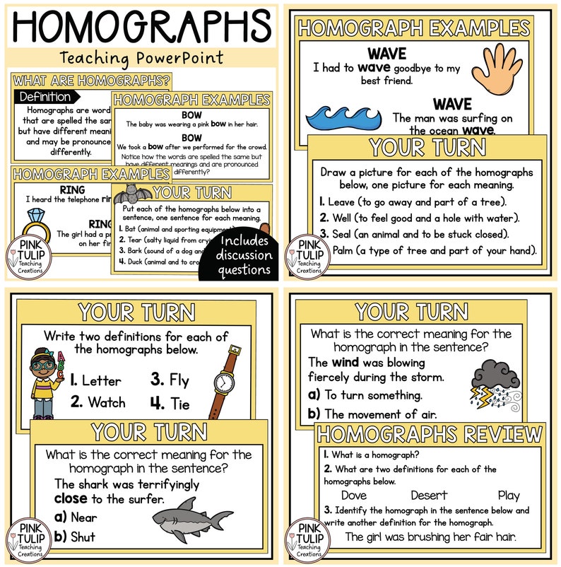 Homographs Bundle - Worksheet Pack and Guided Teaching Powerpoint - Etsy