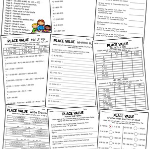 Place Value Into the Millions - Worksheet Pack - Etsy