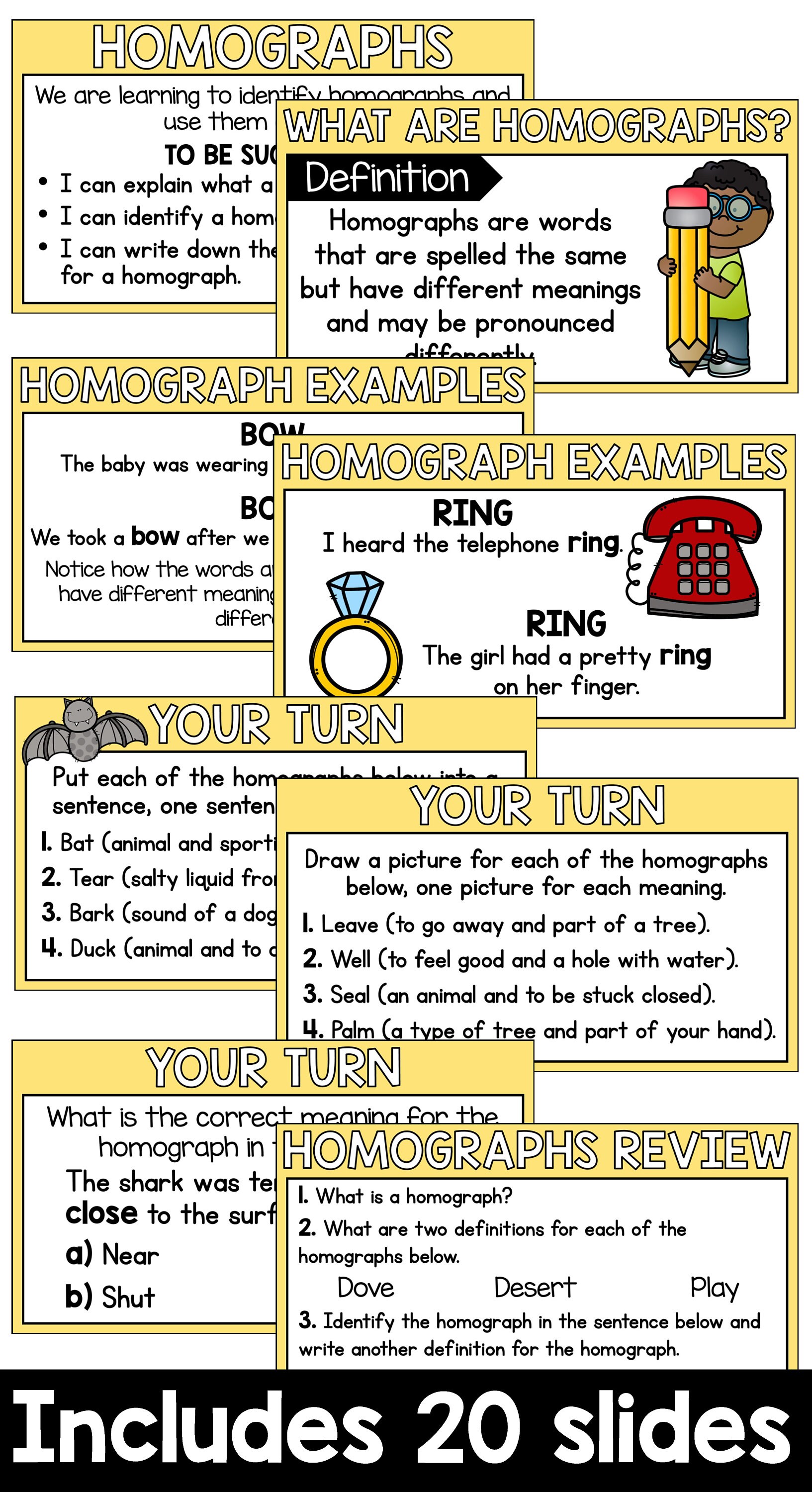Homographs Grammar Powerpoint Guided Teaching - Etsy