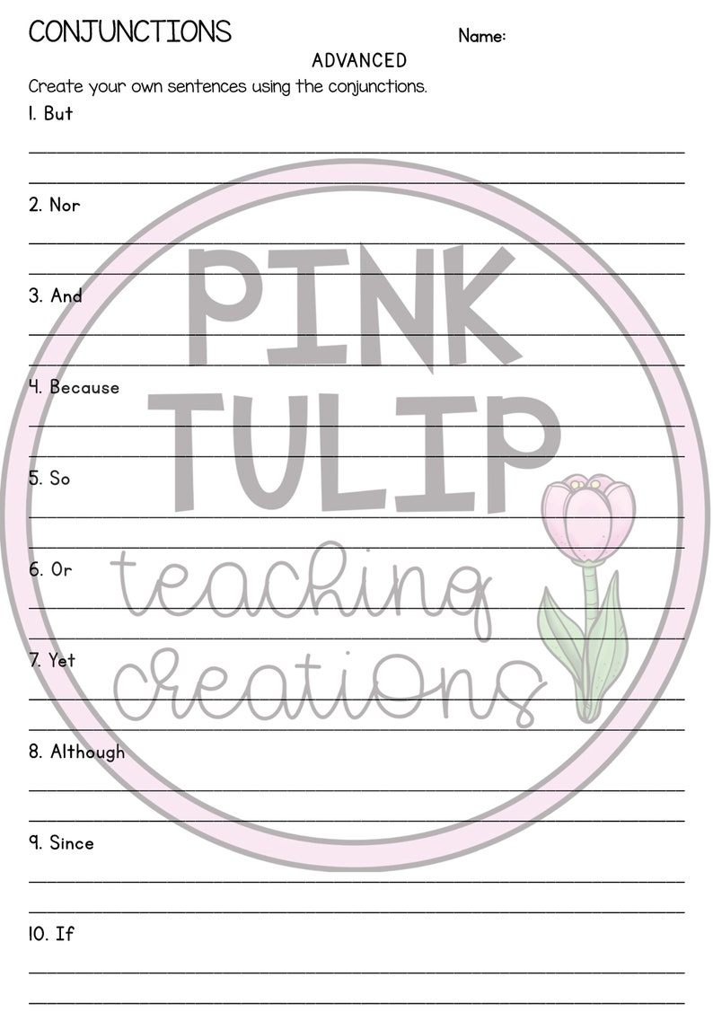 Contractions Conjunctions Abbreviations Grammar Worksheets - Etsy