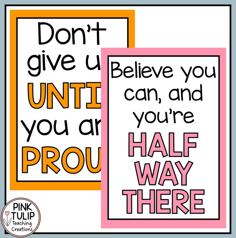 Growth Mindset Poster Set - Classroom Decor - Etsy