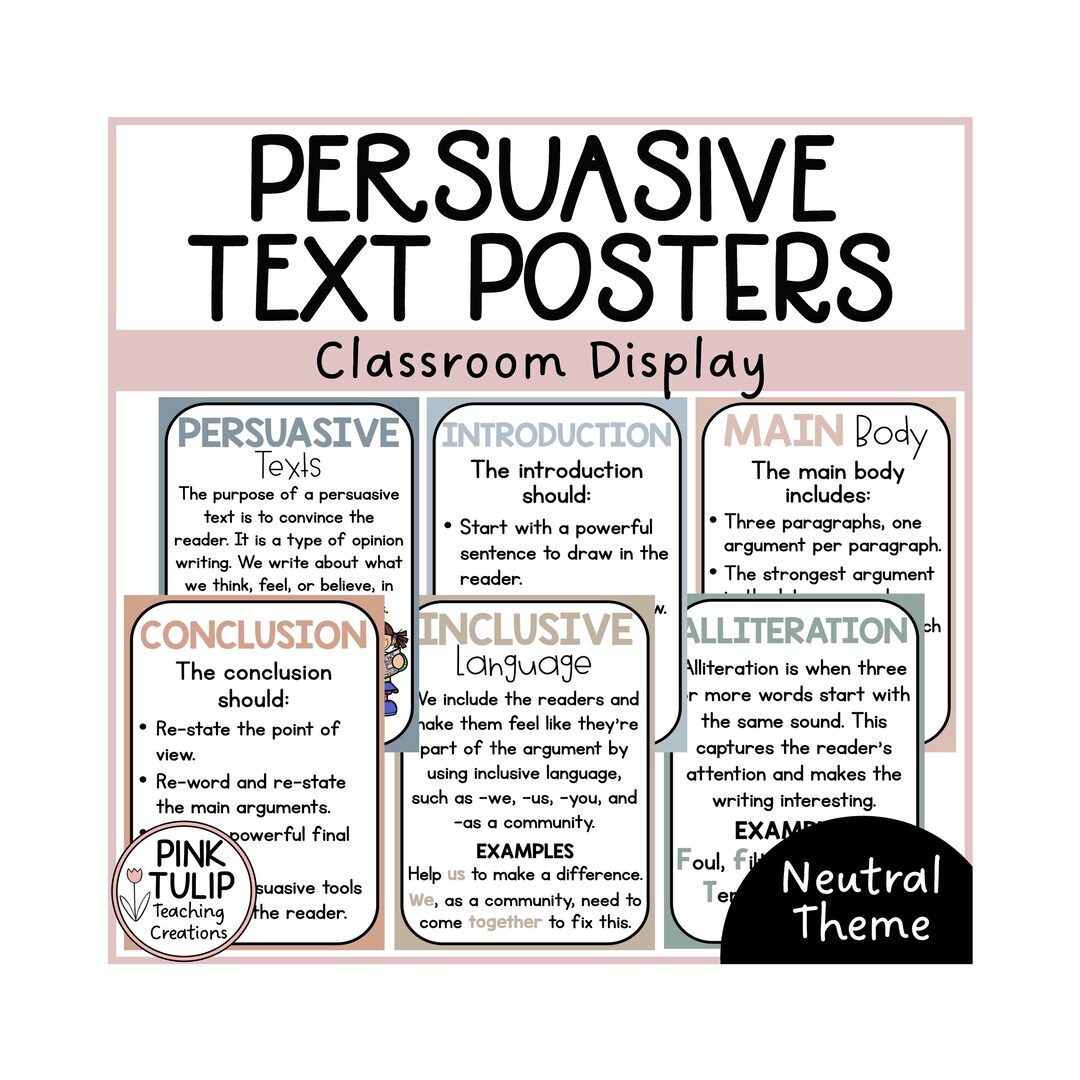 Persuasive Text Posters - Earth Tones Classroom Decor - Etsy