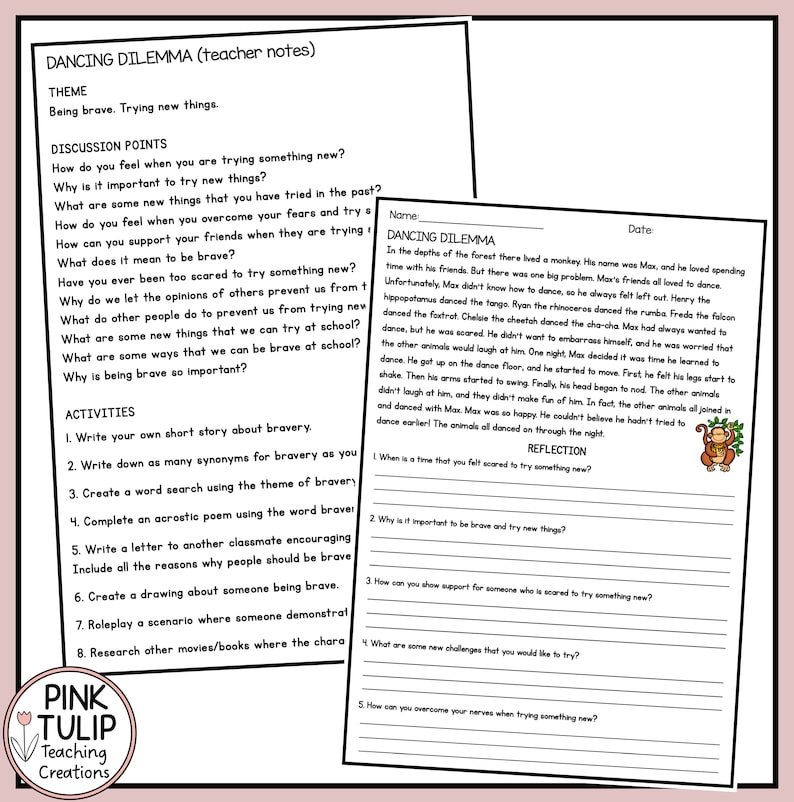 Social Emotional Comprehension Passages - With Reflection Questions - Etsy